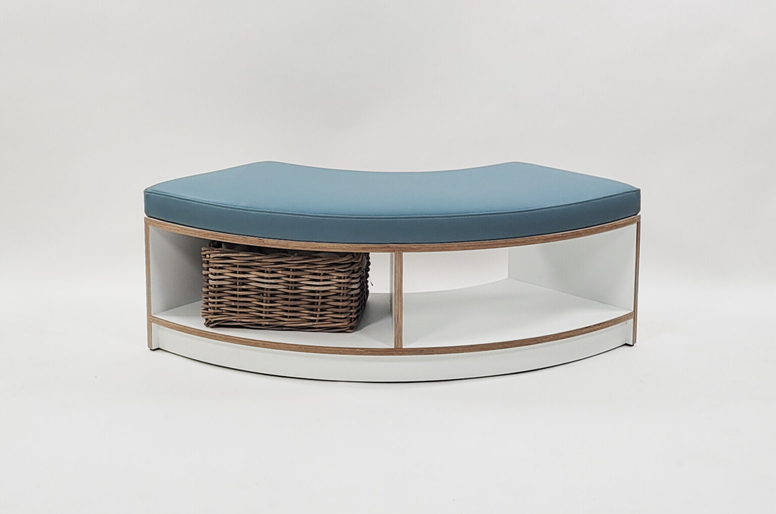 Upholstered Curved Bench Seat with Storage - Starex